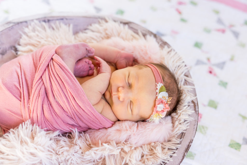 Pink and Floral Lifestyle Baby Girl Nursery Newborn Photo Shoot - Allie ...